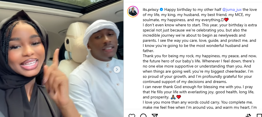 Priscy pens heartfelt birthday message to Juma Jux - K24 Digital