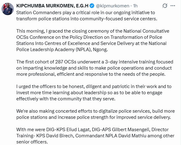 Police to go digital as Murkomen rolls out major reforms - K24 Digital