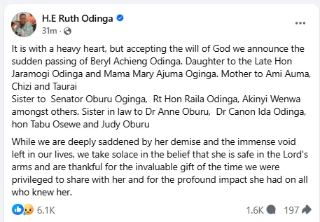 Who was Beryl Achieng? Life and legacy of Raila Odinga’s younger sister - K24 Digital