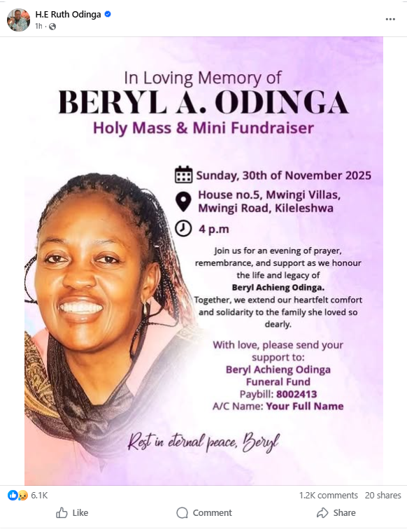 Odinga family appeals for financial support towards Beryl Achieng’s funeral - K24 Digital